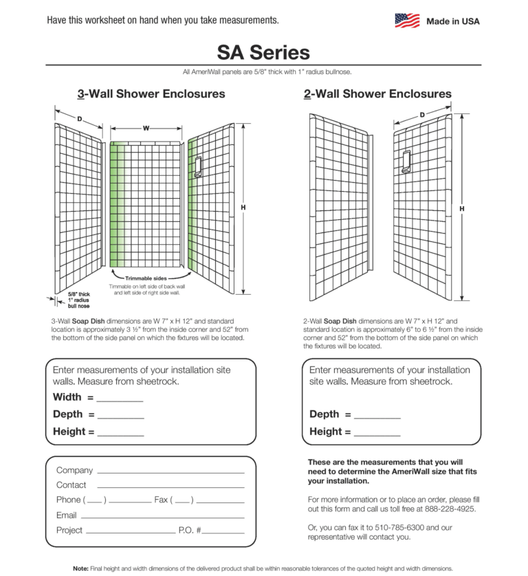 3-Wall Acrylic Shower Surrounds | American Bath Enterprises